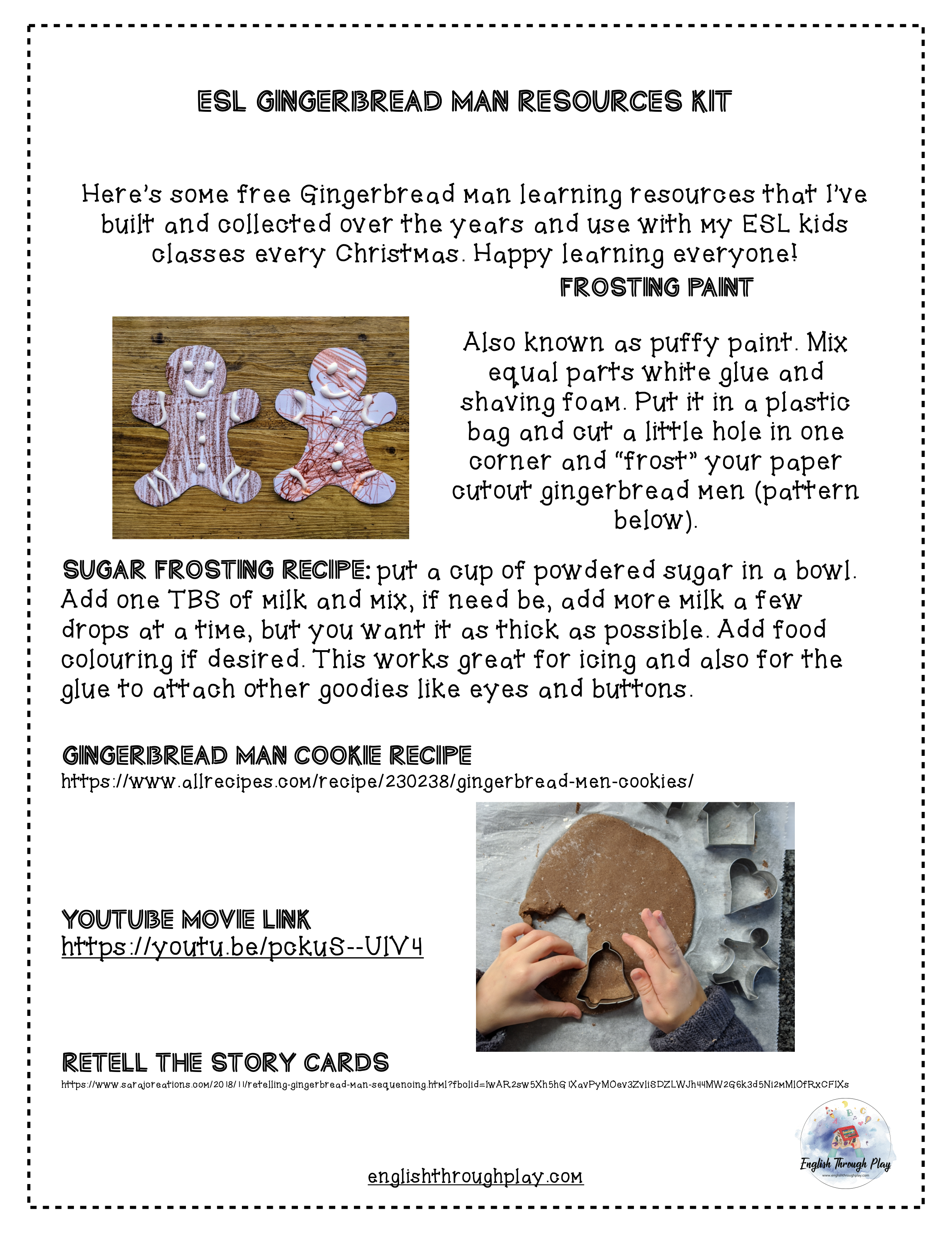 Gingerbread Man Christmas English Lesson – English Through Play